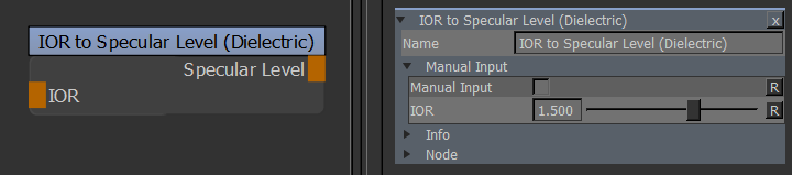 IOR to Specular Level (dielectric)